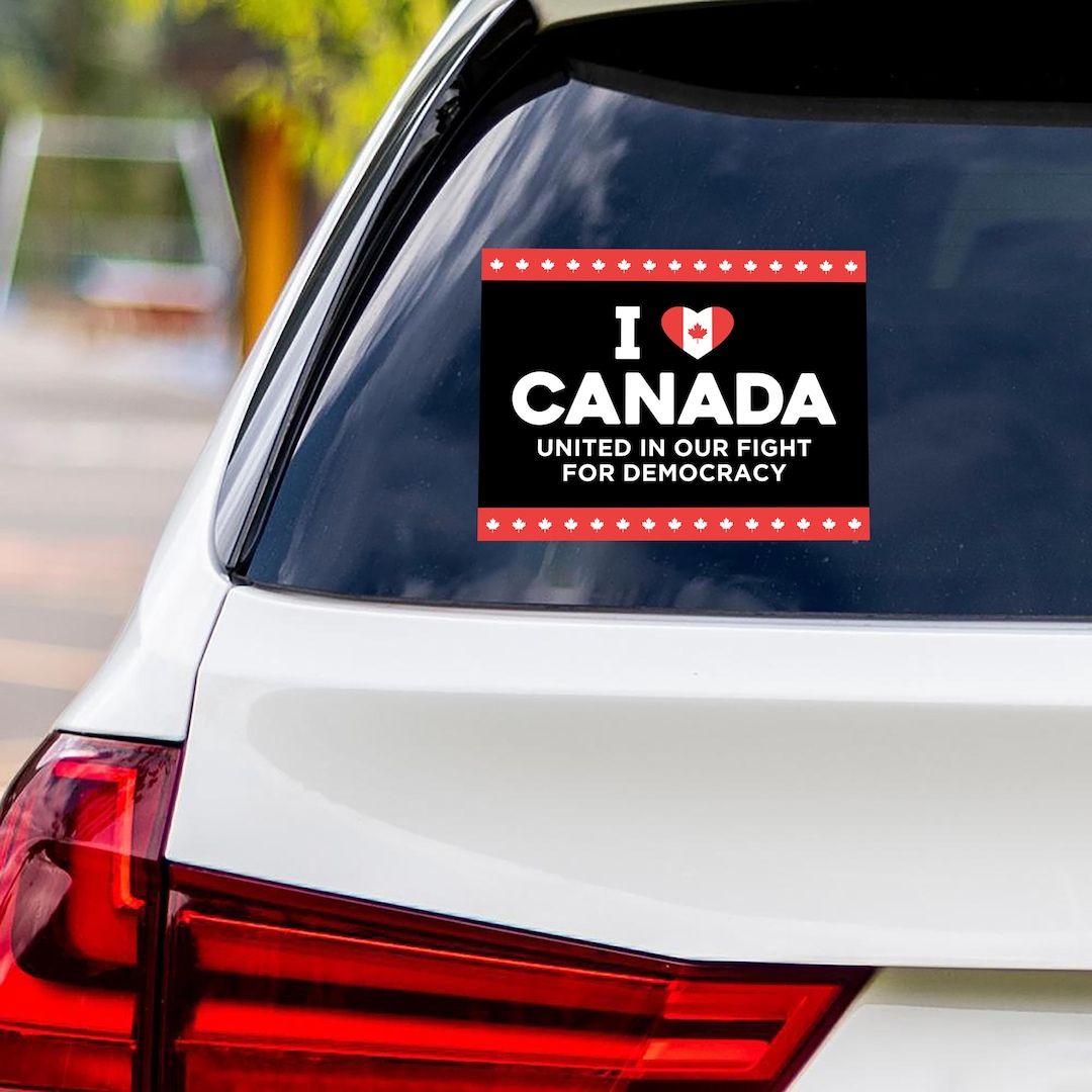 I Love Canada Bumper Sticker, Canadian Flag Maple Leaf Car Decal, Never ...