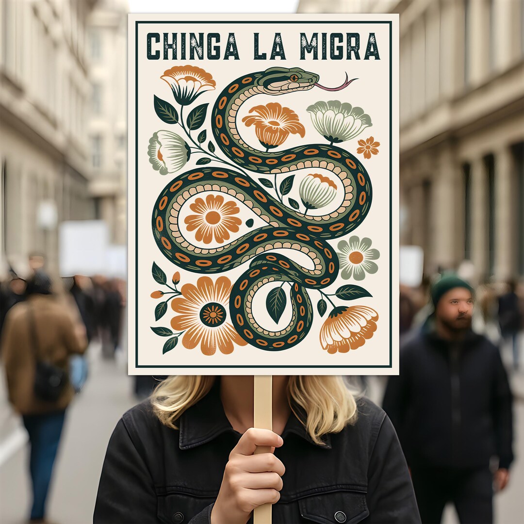 Immigrant Rights Chinga La Migra Protest Sign, Anti-trump, Abolish ICE ...