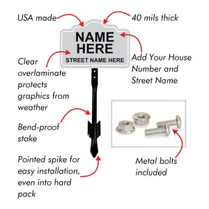 7x10 Inch Custom Address Metal Yard Sign With 16" Stake, Personalized ...