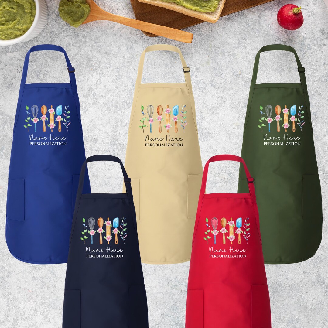 Custom Apron, Adjustable Neck Kitchen Apron, Full-length Cooking Apron ...