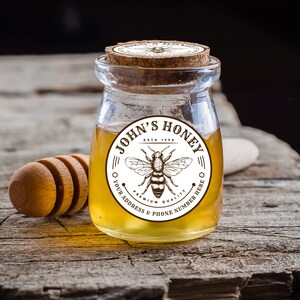Personalized Honey Stickers, Custom Honey Product Stickers, Business ...