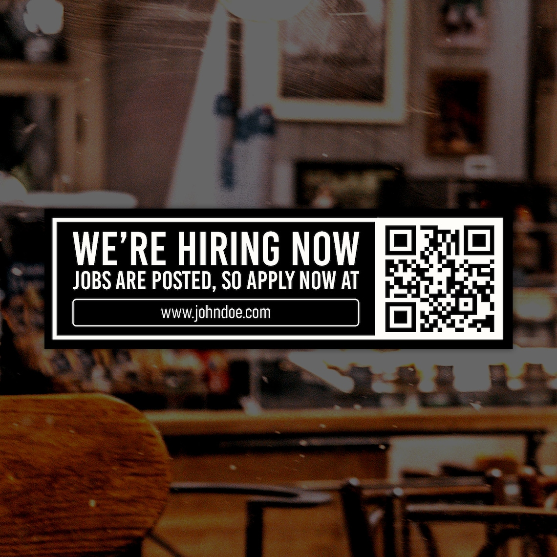 Custom Now Hiring QR Code Business Decal Design Your Own QR - Etsy