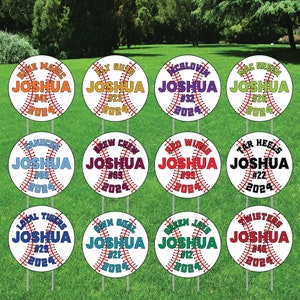 Personalized Baseball Yard Sign Decoration - Custom Team, Name, Number ...
