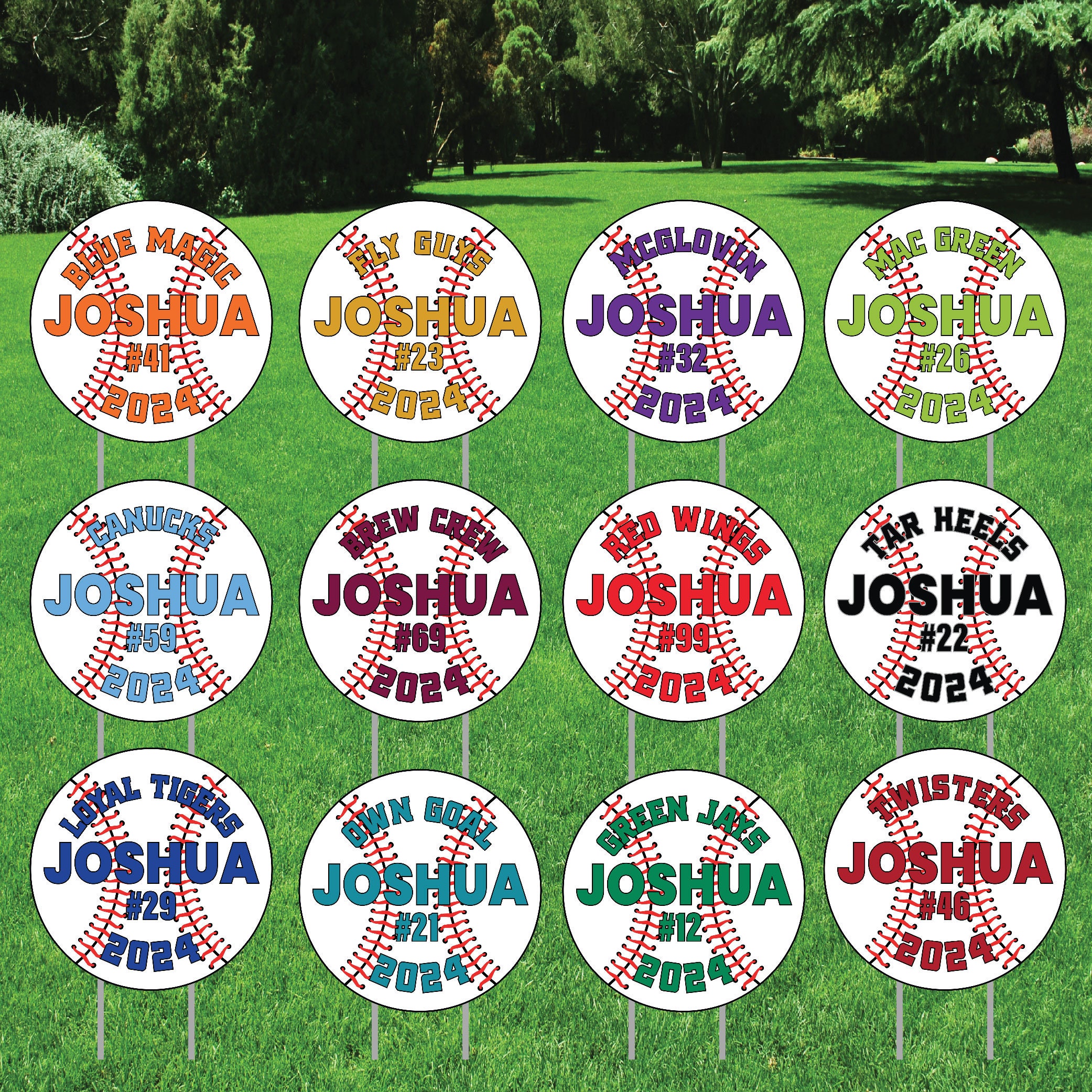 Personalized Baseball Yard Sign Decoration - Custom Team, Name, Number ...