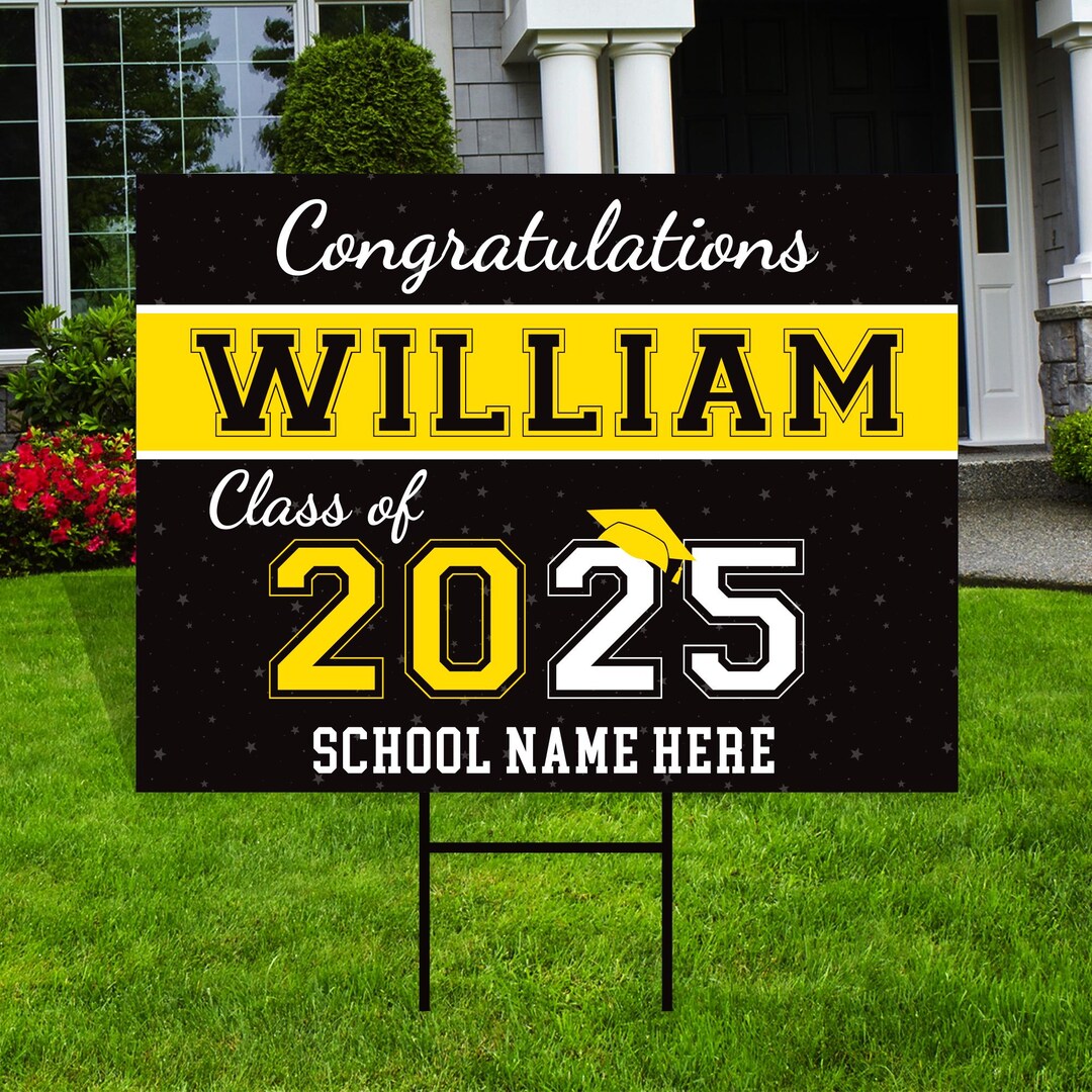 Personalized Graduation Senior Yard Sign 2025, Senior Grad Sign, Class ...