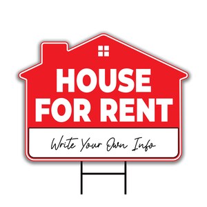 House for Rent Yard Sign - Coroplast for Rent Blank Sign, Write Your ...