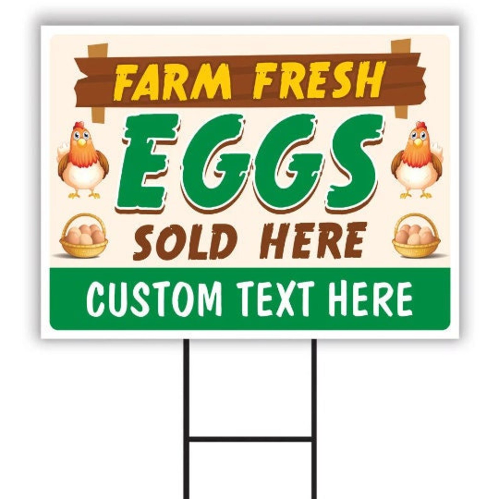 Farm Fresh Eggs Yard Sign Personalized 24 X 18 | Etsy