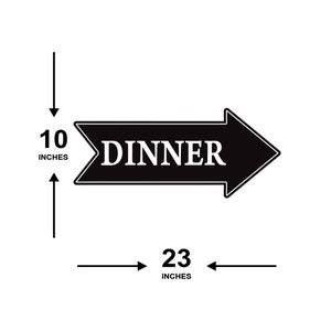 Pack of 2 Dinner Yard Signs With Arrows 23" X 10" - Coroplast Wedding ...