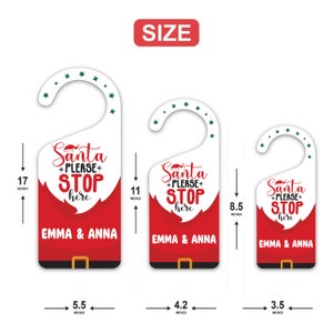 Santa Please Stop Here Personalized Door Hanger, Santa Doorknob Sign ...