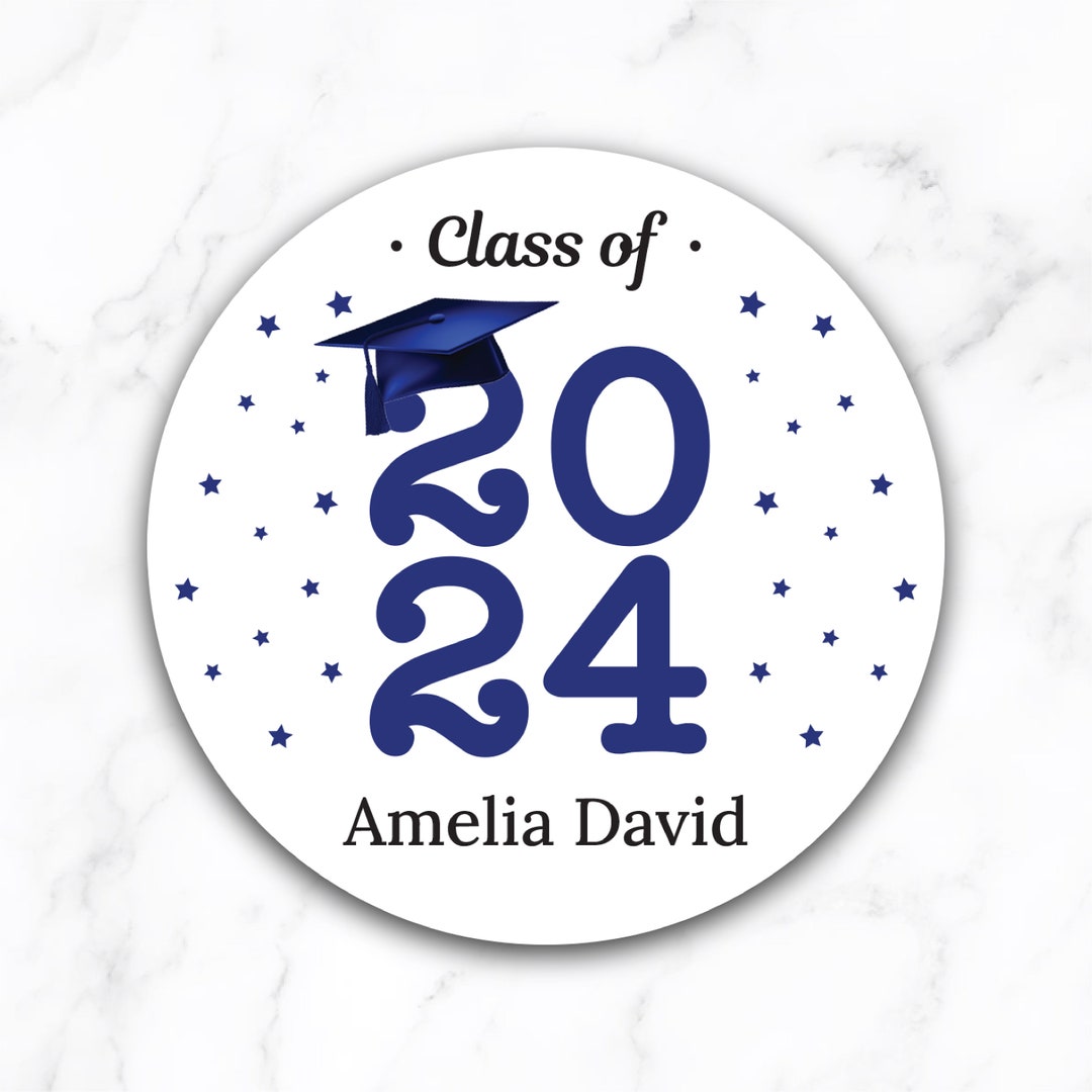 Personalized Graduation 2024 Stickers, Custom Class of 2024 Stickers ...