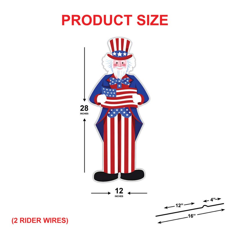 Uncle Sam Yard Sign Cutout - Patriotic 4th of July, Memorial Day ...