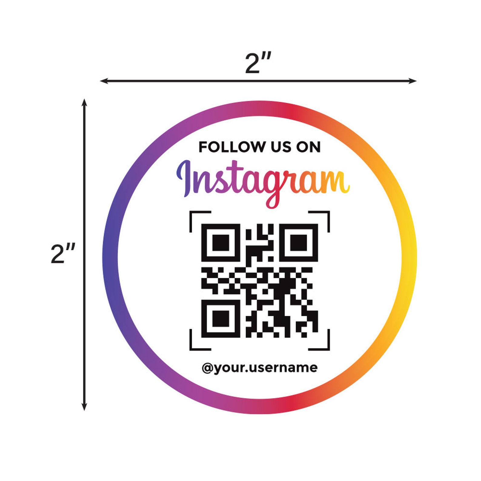 Instagram Custom Business QR Code Circle Stickers - Personalized ...
