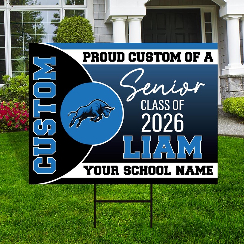 Personalized Senior Graduation Yard Sign 2026 With Mascot Grad Sign