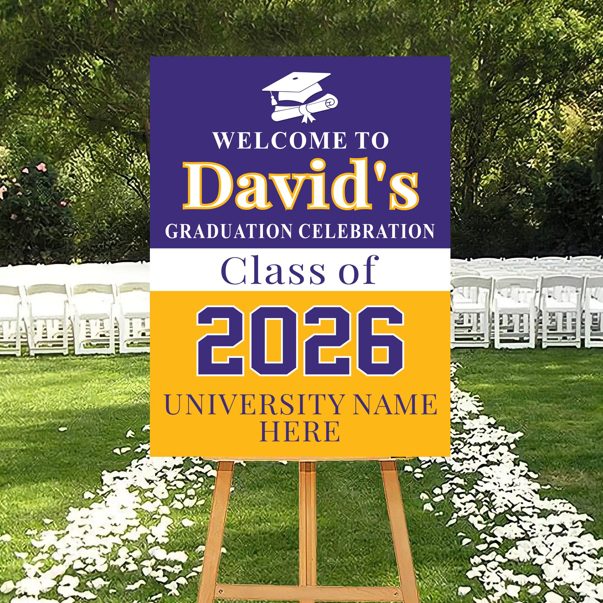 Personalized Graduation Welcome Sign, Custom Class of 2026 Party Sign ...