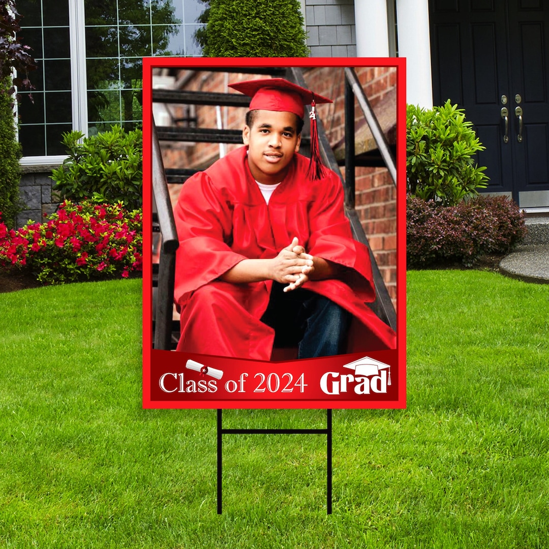 Personalized Graduation Yard Sign 2024 With Photo Grad Sign, Class of ...