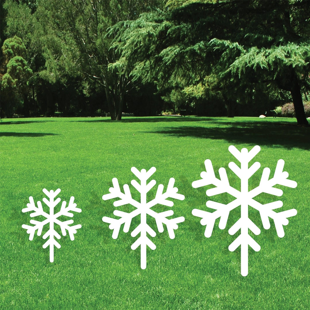 Christmas Snowflake Yard Sign Cutouts, Merry Christmas Props for ...