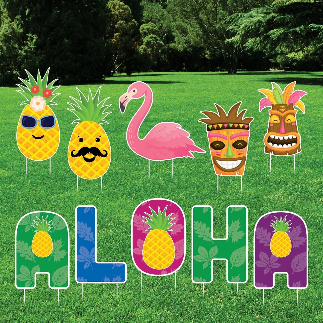 Aloha Yard Sign Letters, Hawaii Summer Beach Party Decorations ...