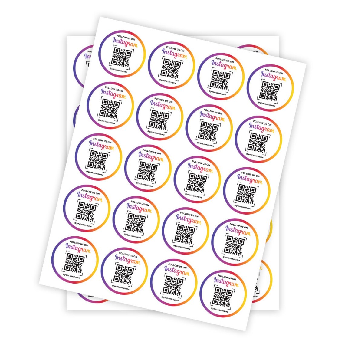 Instagram Custom Business QR Code Circle Stickers - Personalized ...