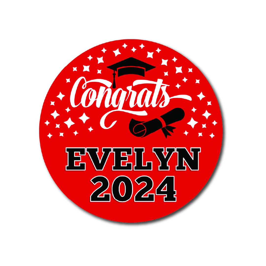 Personalized Graduation 2024 Stickers, Custom Class of 2024 Congrats ...
