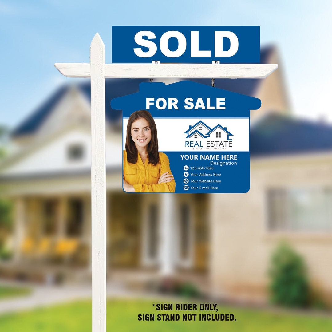 Custom Aluminum Real Estate Sign Panel & Rider 18 X 24 Thick Sign With ...