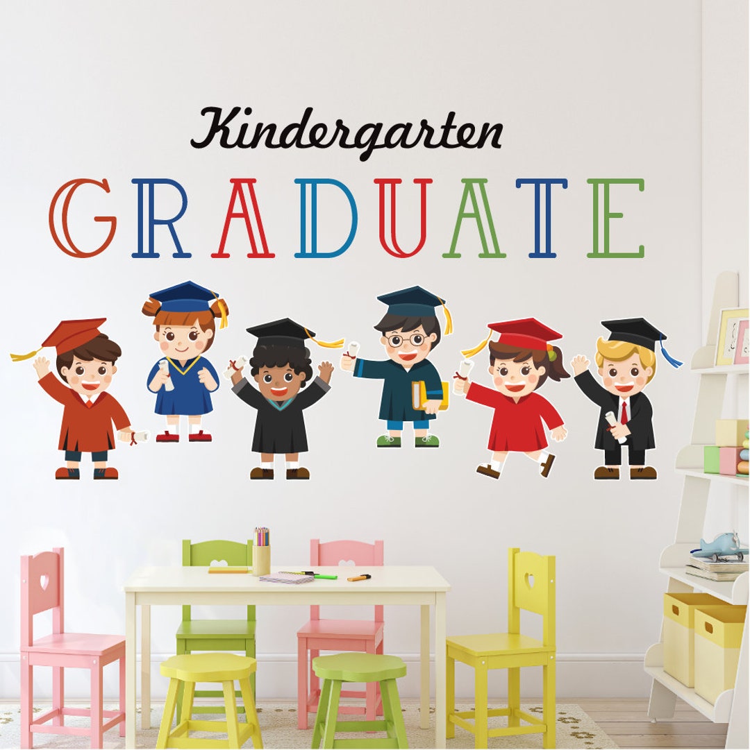 Kindergarten Graduation Wall Decal 2024 Congrats Grad Wall Sticker ...