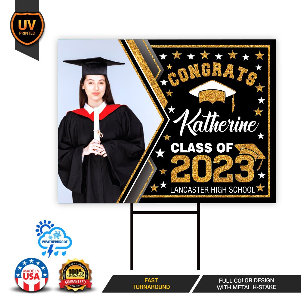 Personalized Graduation Yard Sign 2023 With Photo Grad Sign - Etsy