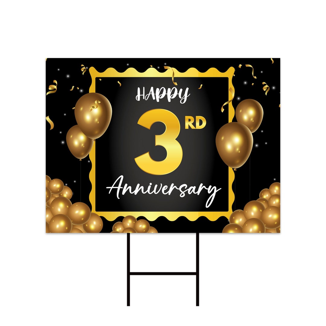Custom Happy Anniversary Yard Sign Coroplast Personalized Anniversary ...