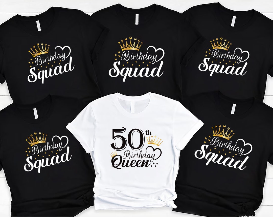 Custom 50th Birthday Squad Shirts, Personalized Birthday Group Shirts ...