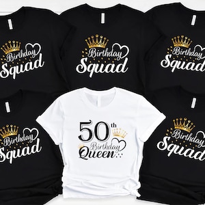 Custom 50th Birthday Squad Shirts, Personalized Birthday Group Shirts ...