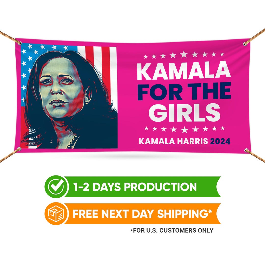 Kamala Harris 2024 Banner Sign, 13 Oz We Choose Freedom, Harris for President 2024, Kamala for ...