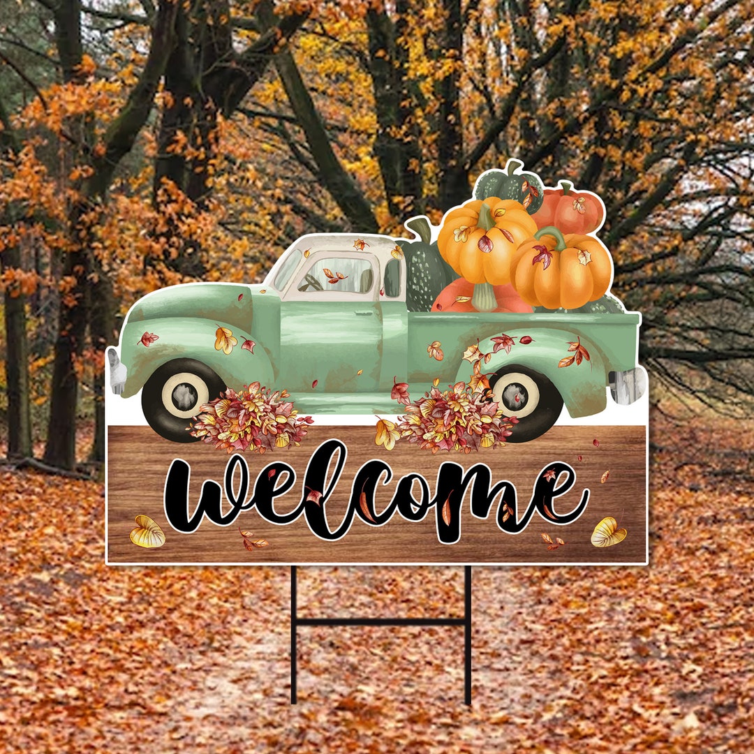 Thanksgiving Outdoor Decorations Yard Sign, Fall Welcome Harvest ...