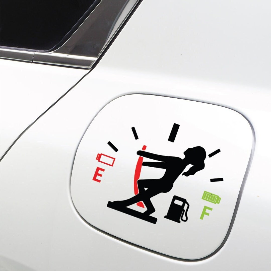 Fuel Gage Empty Clear Vinyl Sticker - High Gas Consumption Funny Car ...