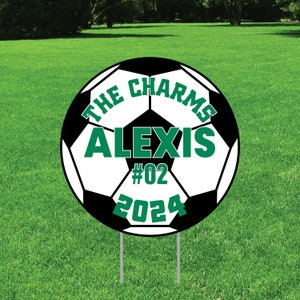 Personalized Soccer Yard Sign Decoration - Custom Team, Name, Number ...