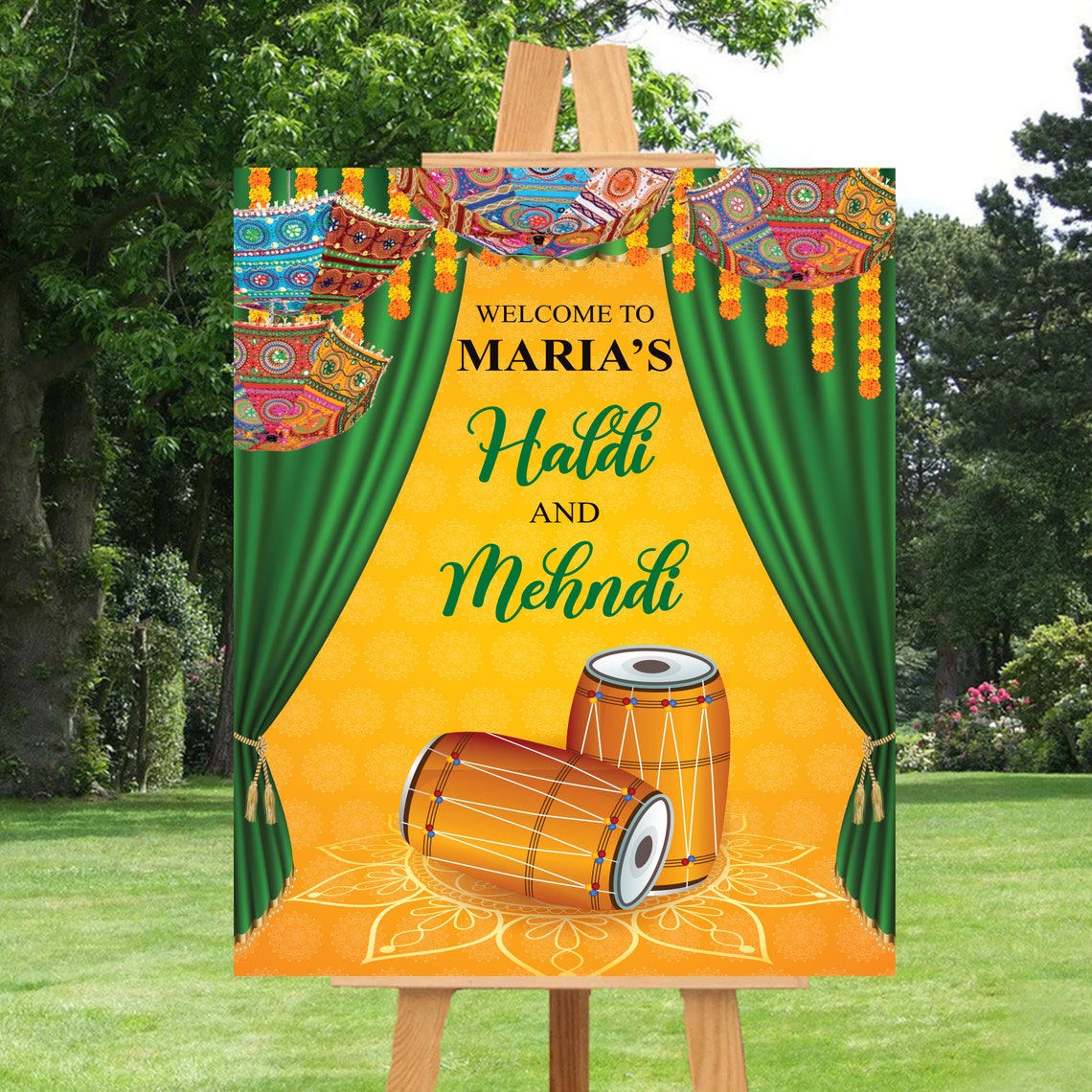 Custom Mehndi Foam Board Poster Sign, Mehndi Decor Custom Printing ...