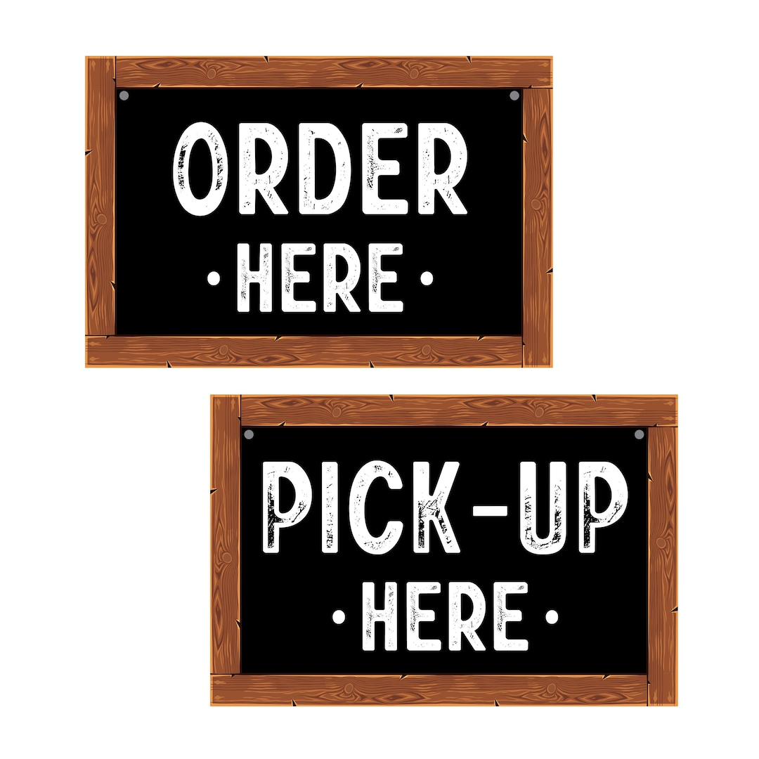 2 Pack Order Here and Pick up Here Sign 12" X 8", Easy to Mount PVC ...