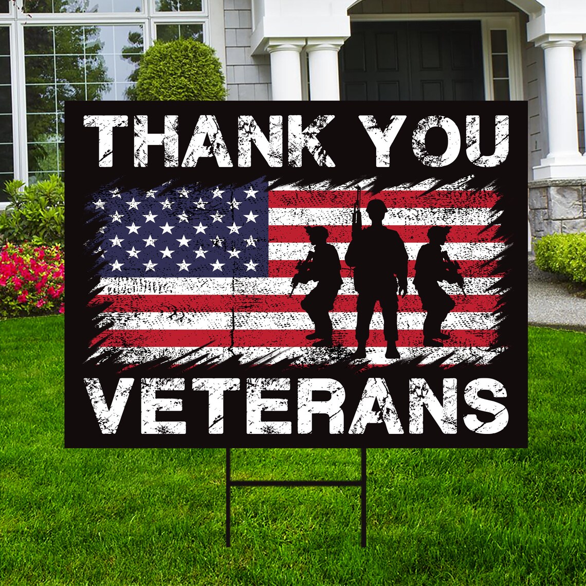 Veterans Day Yard Sign Decoration Coroplast Happy Veterans - Etsy