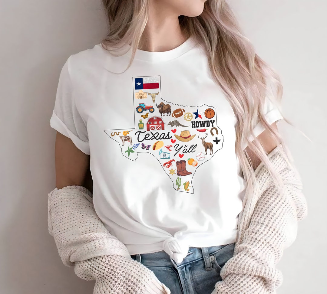 Texas Map Shirt, Texas Home Shirt, Texas State Shirt, Trendy Texas ...