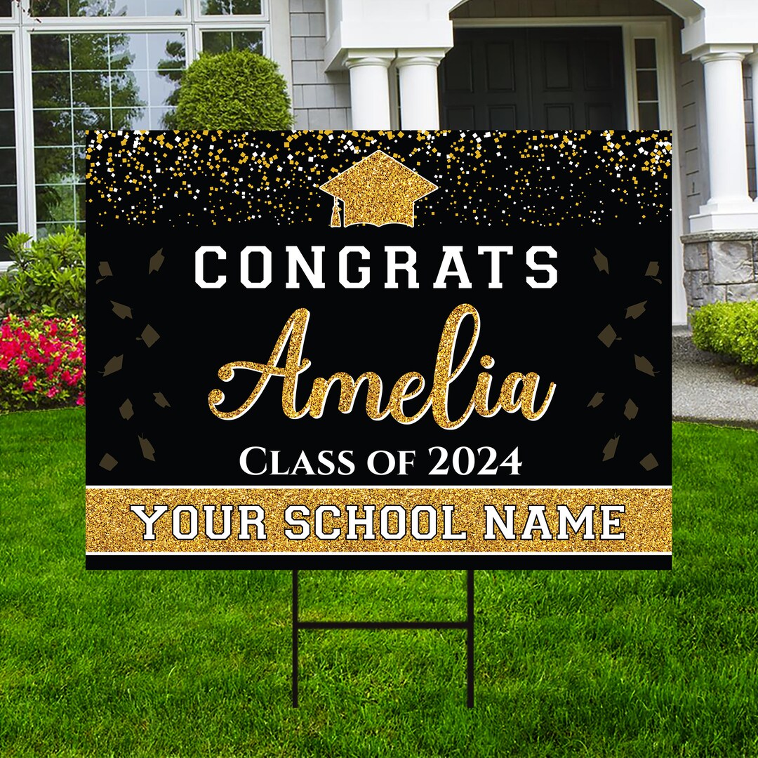 Personalized Graduation Yard Sign 2024, Graduate 2024, Senior Grad Sign ...