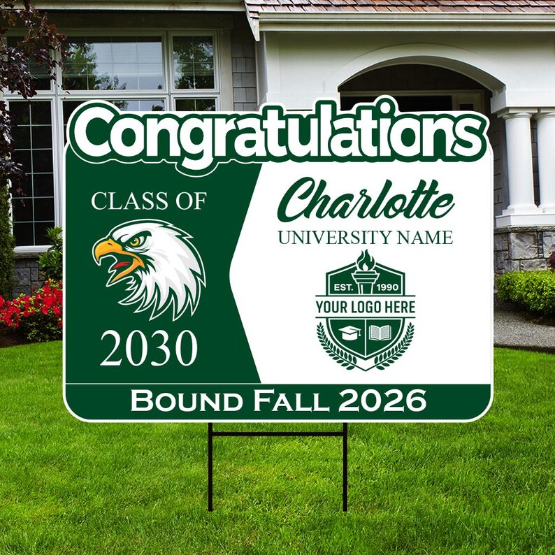 Personalized College Bound Future Yard Sign, College Logo Sign, Custom ...