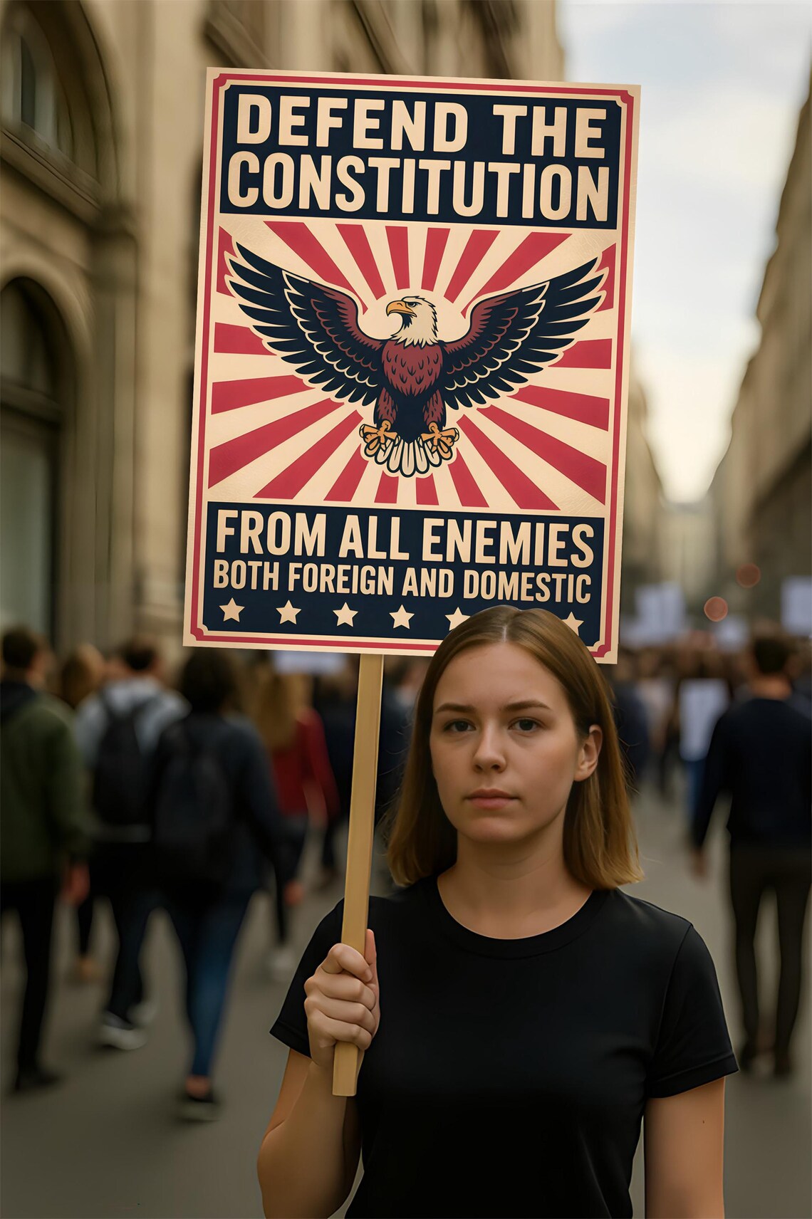 Defend the Constitution Protest Sign, Anti-trump Resistance, Political ...