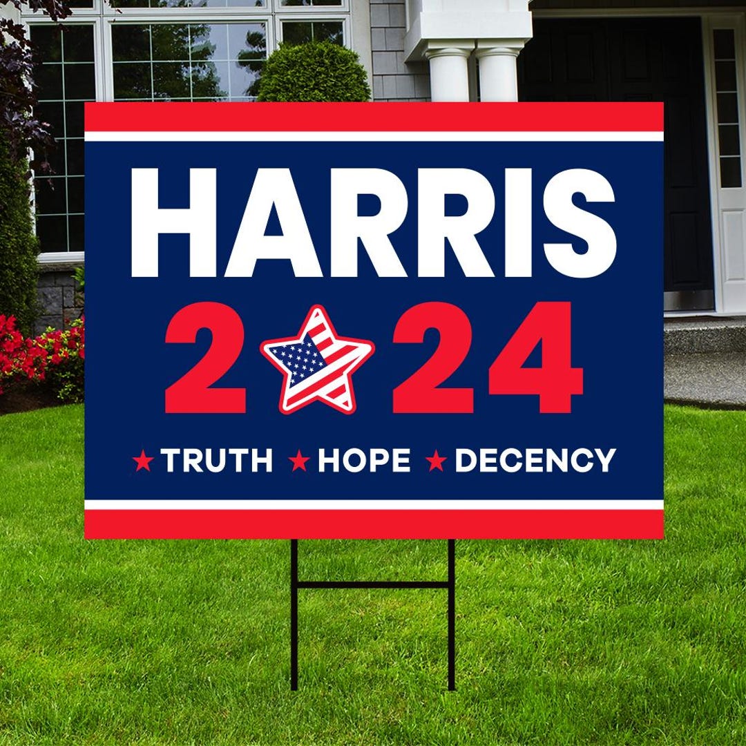 Señal de jardín Kamala Harris 2024 Coroplast We Choose Freedom, Harris ...