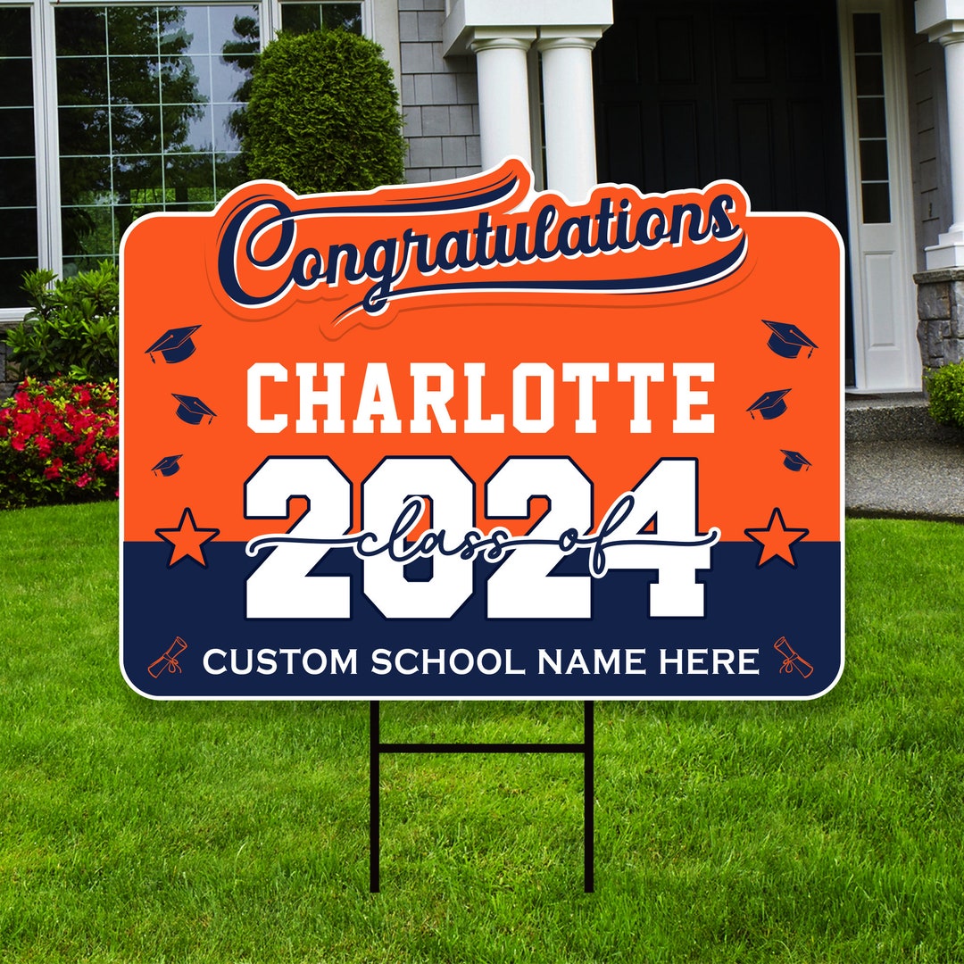 Personalized Graduation Senior Yard Sign 2024, Senior Grad Sign, Class ...