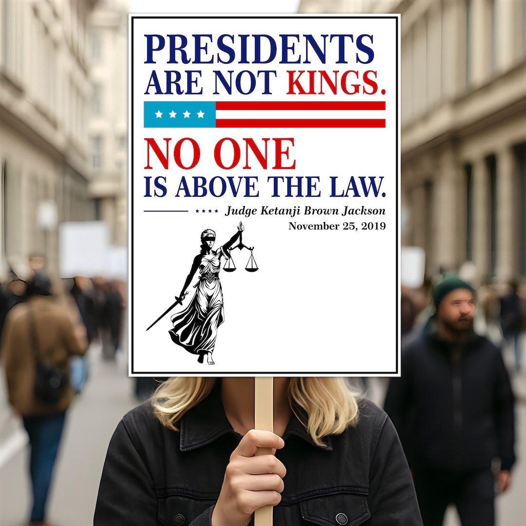 No Kings in America Protest Sign, Anti-trump Resistance, Political ...