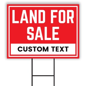 Land for Sale Yard Sign Personalized 18" X 12" - Visible Text Custom ...