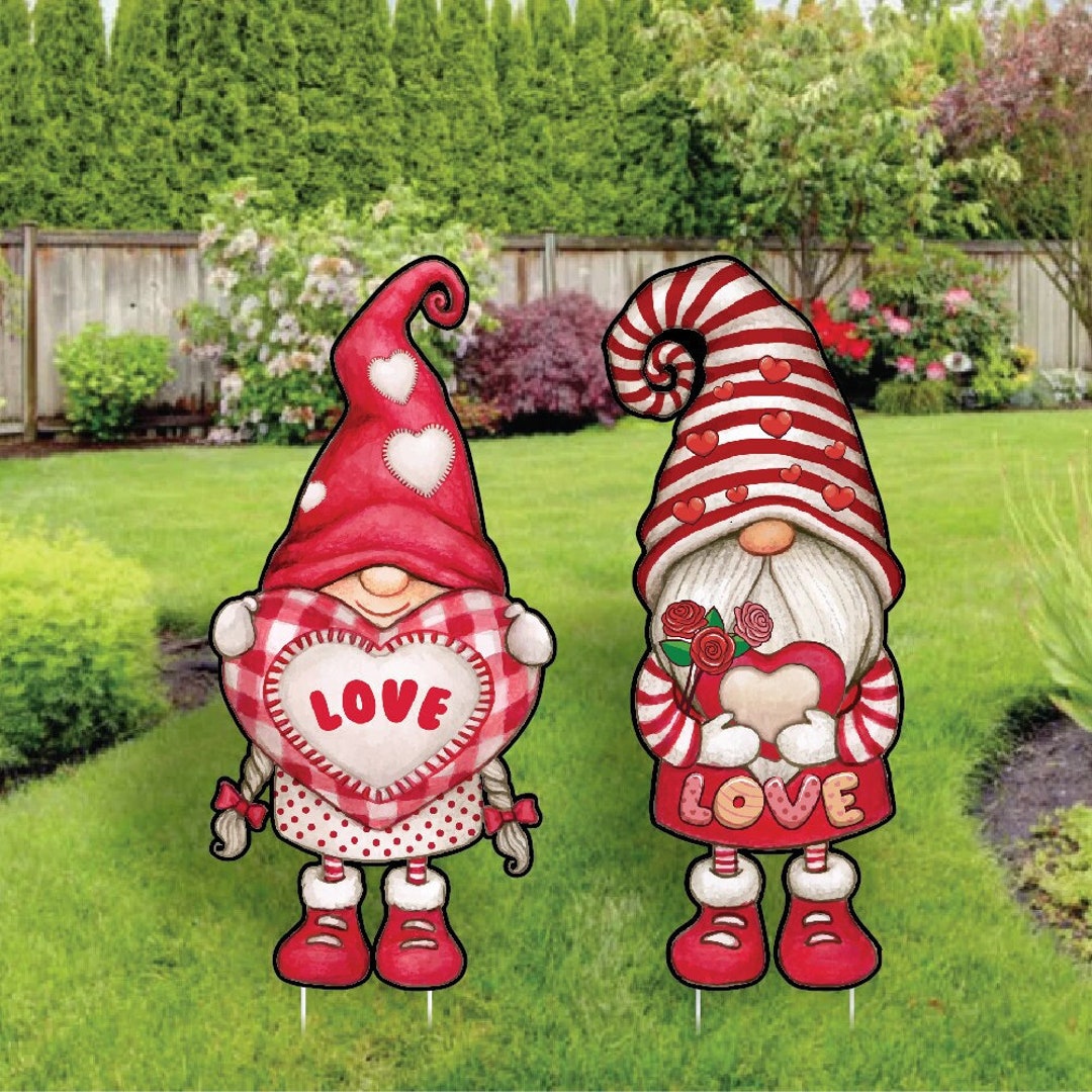 Bear Love Lawn Signs Valentine's Day Yard Signs With Solar Lights - 5 ...