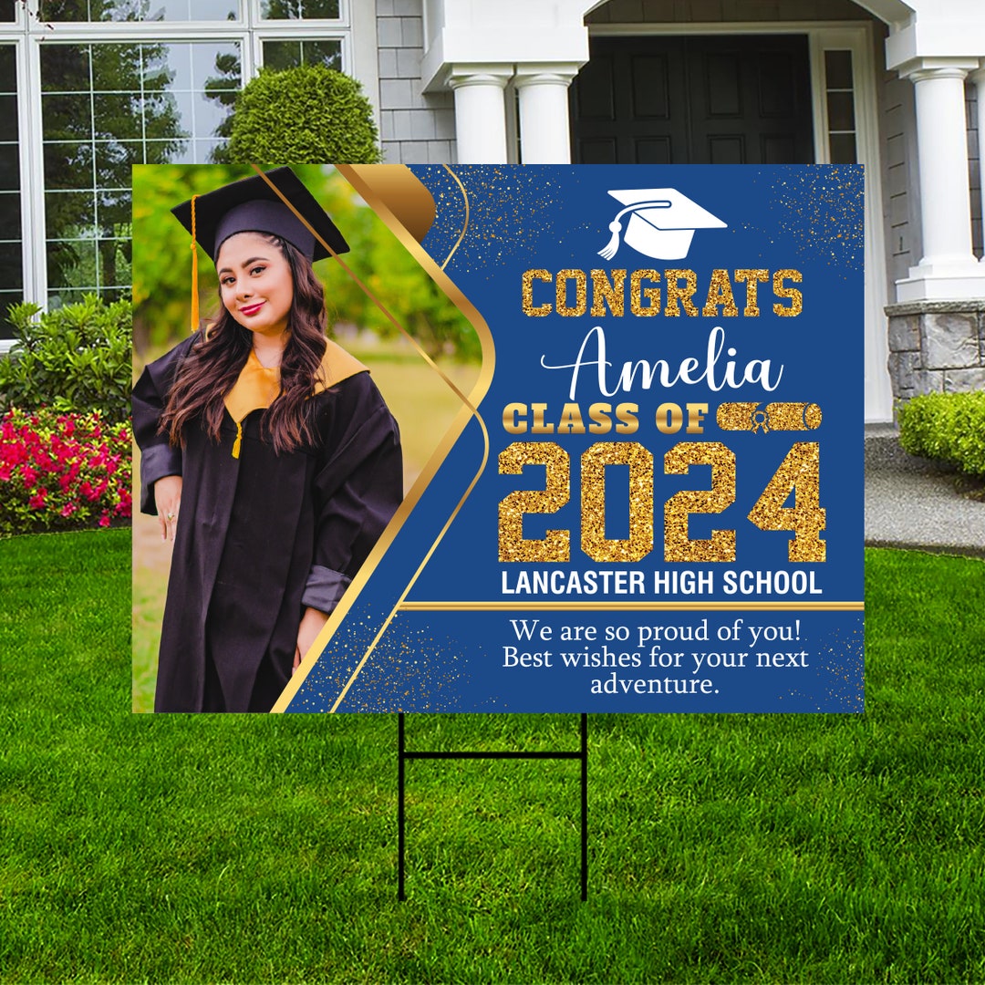 Personalized Graduation Yard Sign 2024 With Photo Grad Sign, Class of ...