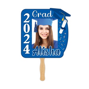 Custom Face Fans With Wooden Handle, Graduation Head, Grad Face Fans ...