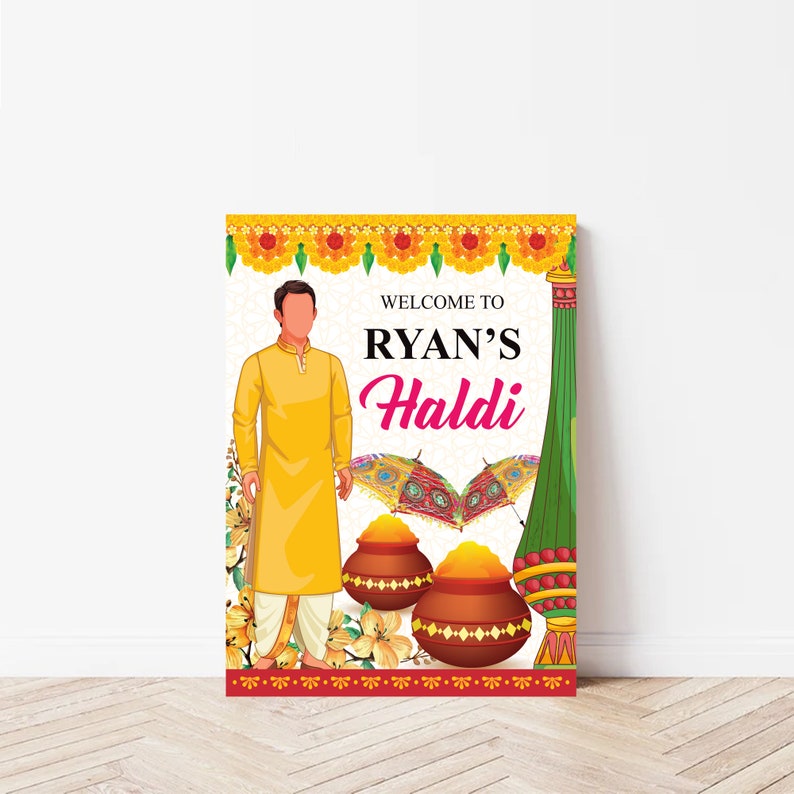 Custom Haldi Mehndi Foam Board Poster Sign, Mehndi Decor Custom ...