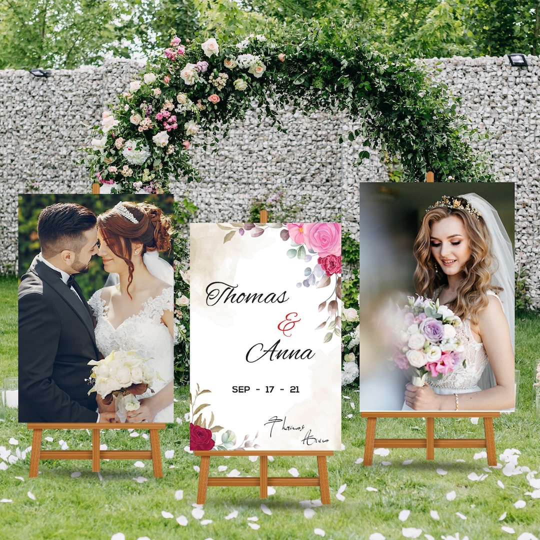 Pack of 3 Custom Wedding Foam Board Poster Sign 24" X 36" - Wedding ...