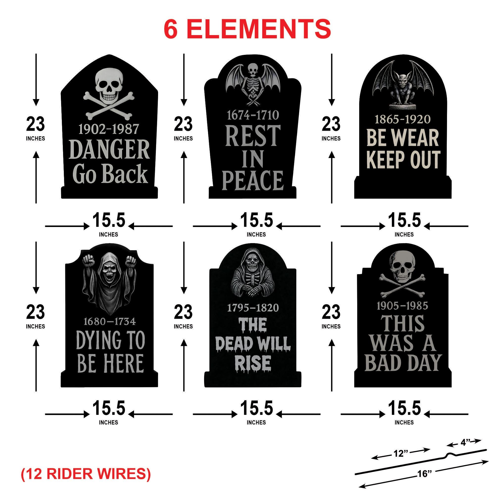 RIP Halloween Tombstone Yard Signs, Outdoor Cemetery Gravestone ...